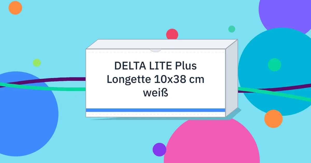 Symbolbild: Packung mit der Aufschrift DELTA LITE Plus Longette 10x38 cm weiß (PZN 00314135) – Verfügbarkeit und Bezug in Apotheken in Frankfurt am Main