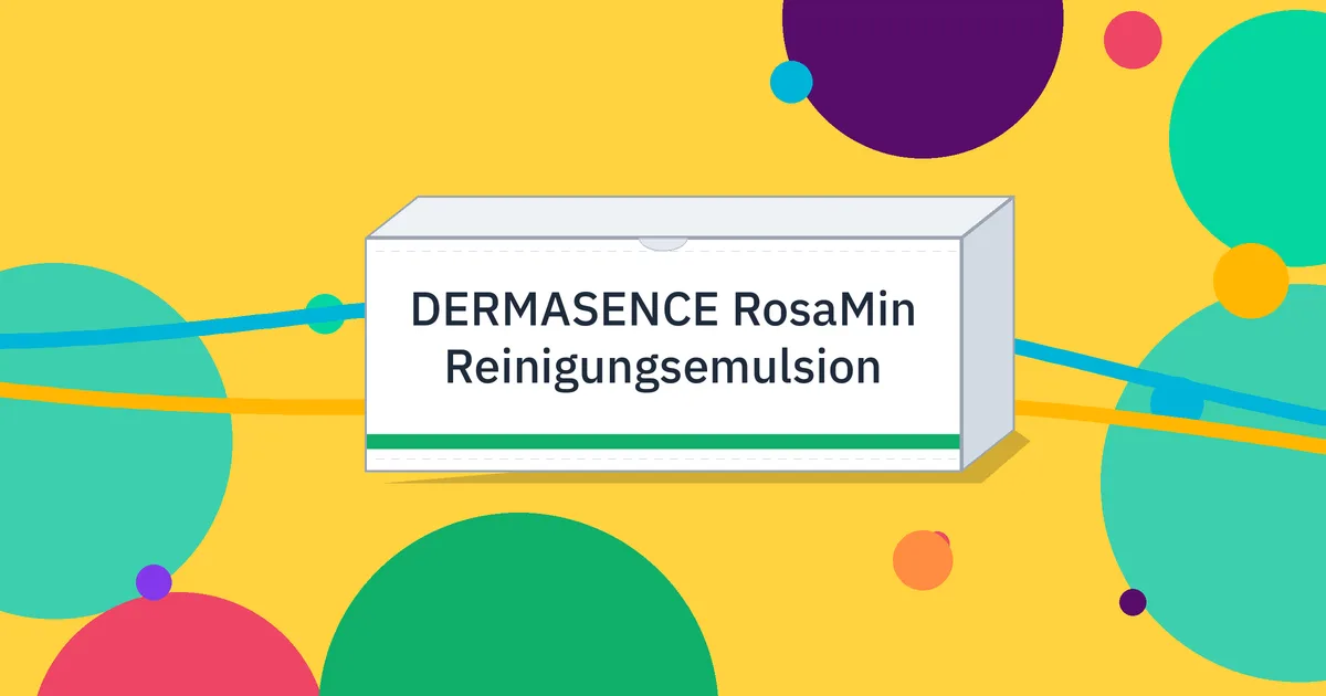Symbolbild: Packung mit der Aufschrift DERMASENCE RosaMin Reinigungsemulsion (PZN 14171018) – Verfügbarkeit und Bezug in Apotheken in Frankfurt am Main