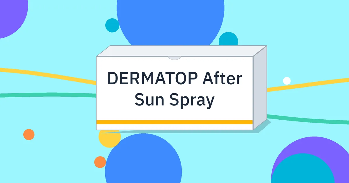 Symbolbild: Packung mit der Aufschrift DERMATOP After Sun Spray (PZN 19772403) – Verfügbarkeit und Bezug in Apotheken in Frankfurt am Main