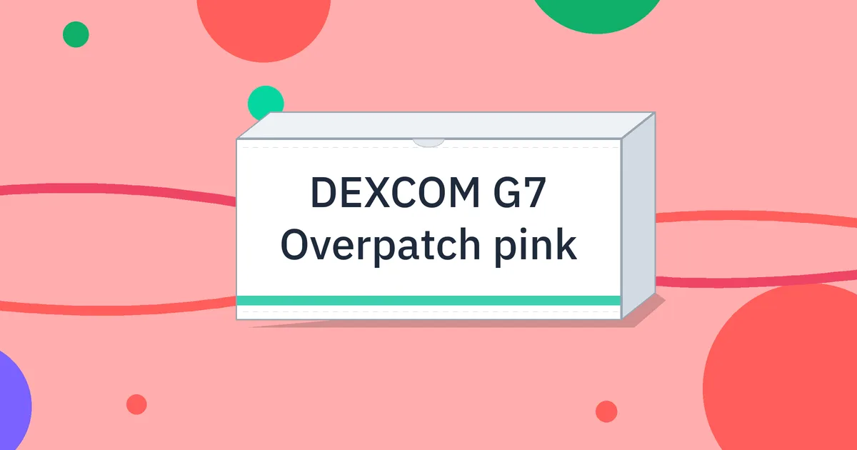Symbolbild: Packung mit der Aufschrift DEXCOM G7 Overpatch pink (PZN 19866156) – Verfügbarkeit und Bezug in Apotheken in Frankfurt am Main