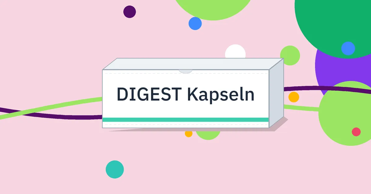 Symbolbild: Packung mit der Aufschrift DIGEST Kapseln (PZN 16683768) – Verfügbarkeit und Bezug in Apotheken in Frankfurt am Main
