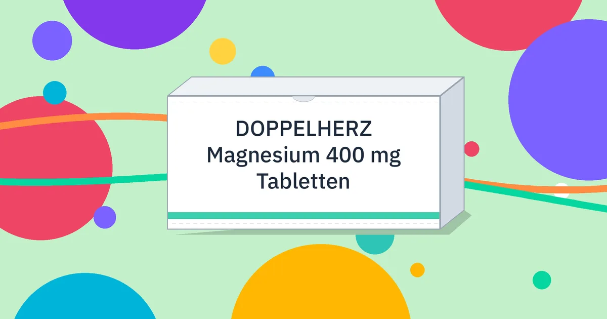 Symbolbild: Packung mit der Aufschrift DOPPELHERZ Magnesium 400 mg Tabletten (PZN 04494507) – Verfügbarkeit und Bezug in Apotheken in Frankfurt am Main