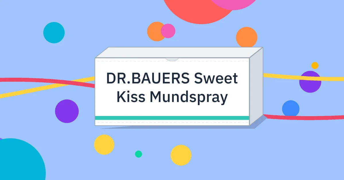 Symbolbild: Packung mit der Aufschrift DR.BAUERS Sweet Kiss Mundspray (PZN 19762592) – Verfügbarkeit und Bezug in Apotheken in Frankfurt am Main