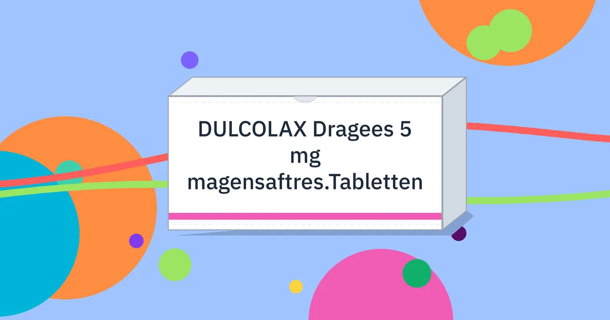 Symbolbild: Packung mit der Aufschrift DULCOLAX Dragees 5 mg magensaftres.Tabletten (PZN 08472922) – Verfügbarkeit und Bezug in Apotheken in Frankfurt am Main