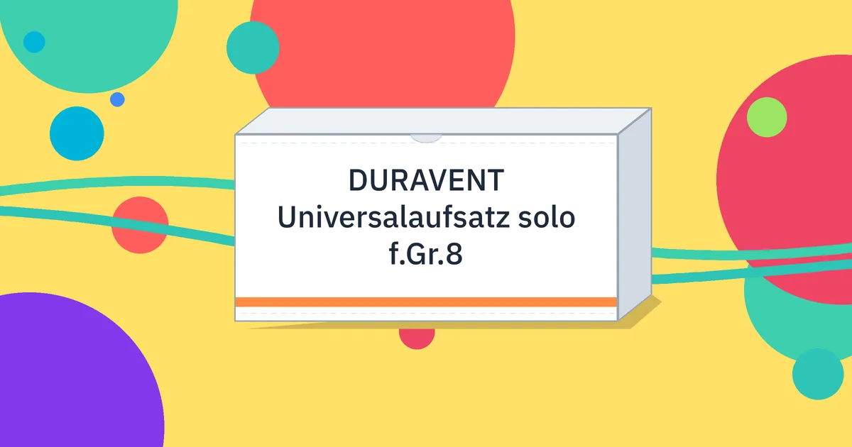 Symbolbild: Packung mit der Aufschrift DURAVENT Universalaufsatz solo f.Gr.8 (PZN 02065788) – Verfügbarkeit und Bezug in Apotheken in Frankfurt am Main