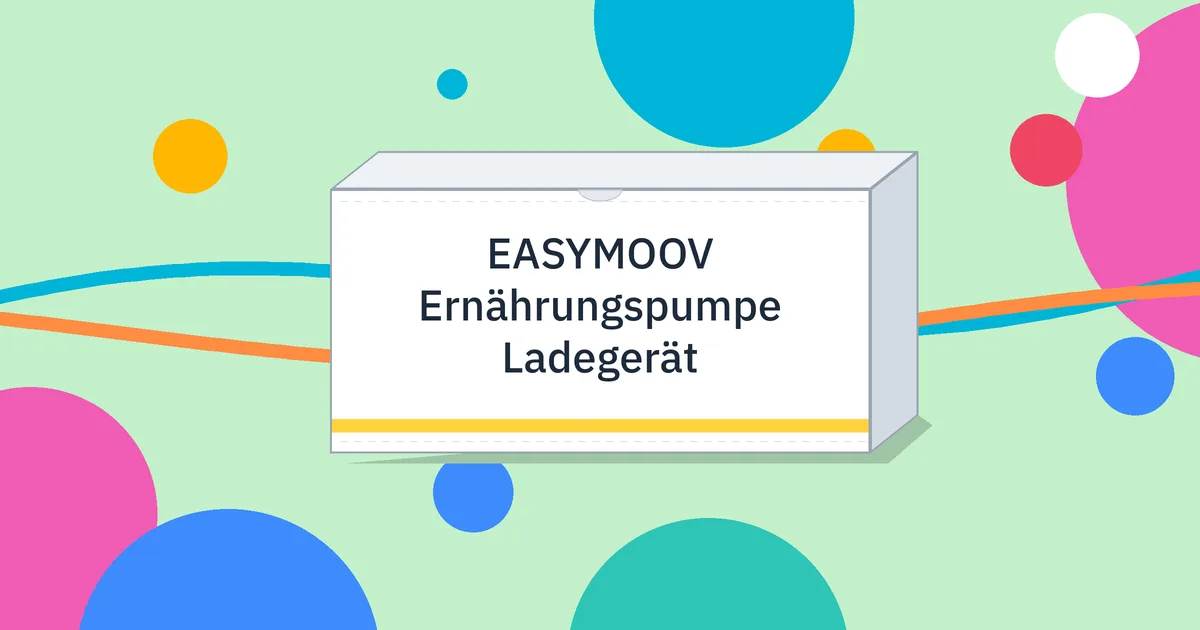 Symbolbild: Packung mit der Aufschrift EASYMOOV Ernährungspumpe Ladegerät (PZN 13361194) – Verfügbarkeit und Bezug in Apotheken in Frankfurt am Main