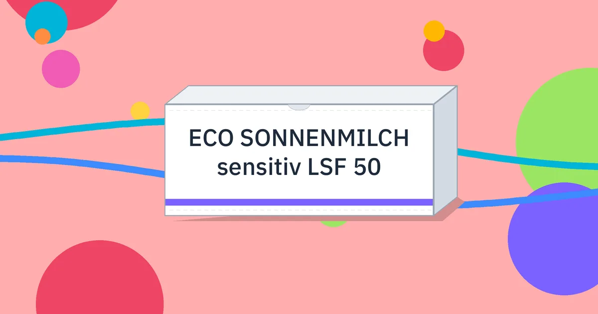 Symbolbild: Packung mit der Aufschrift ECO SONNENMILCH sensitiv LSF 50 (PZN 12643045) – Verfügbarkeit und Bezug in Apotheken in Frankfurt am Main