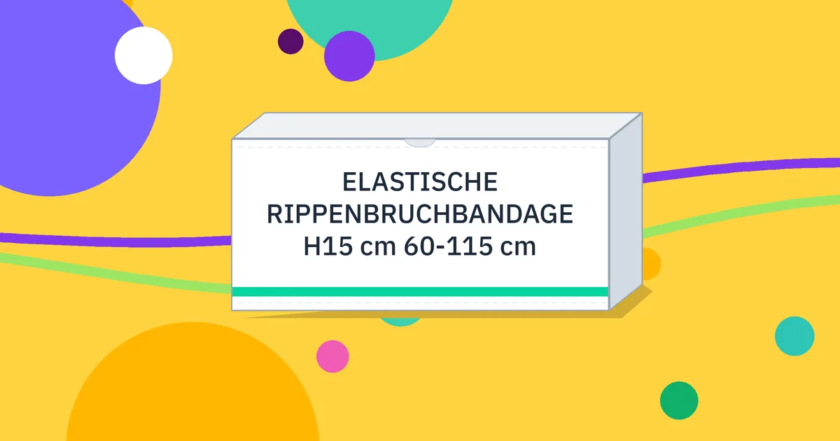Symbolbild: Packung mit der Aufschrift ELASTISCHE RIPPENBRUCHBANDAGE H15 cm 60-115 cm (PZN 19133330) – Verfügbarkeit und Bezug in Apotheken in Frankfurt am Main