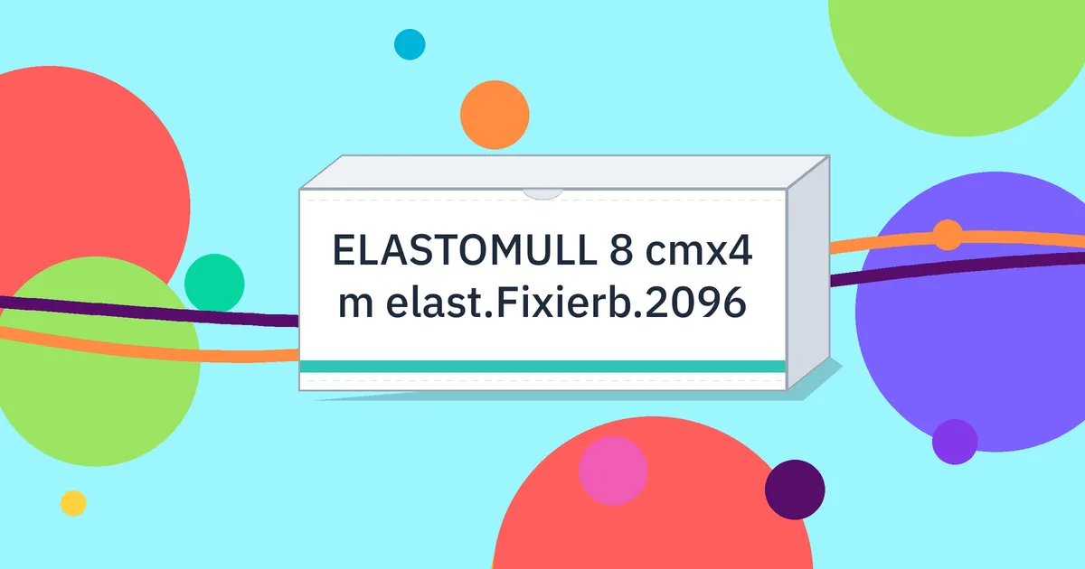 Symbolbild: Packung mit der Aufschrift ELASTOMULL 8 cmx4 m elast.Fixierb.2096 (PZN 19347427) – Verfügbarkeit und Bezug in Apotheken in Frankfurt am Main