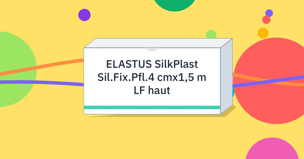 Symbolbild: Packung mit der Aufschrift ELASTUS SilkPlast Sil.Fix.Pfl.4 cmx1,5 m LF haut (PZN 12855474) – Verfügbarkeit und Bezug in Apotheken in Frankfurt am Main