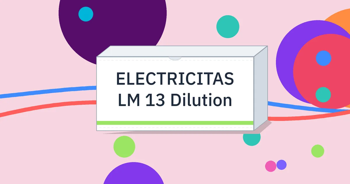 Symbolbild: Packung mit der Aufschrift ELECTRICITAS LM 13 Dilution (PZN 12844393) – Verfügbarkeit und Bezug in Apotheken in Frankfurt am Main