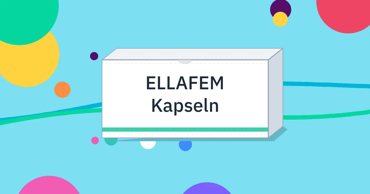 Symbolbild: Packung mit der Aufschrift ELLAFEM Kapseln (PZN 01009316) – Verfügbarkeit und Bezug in Apotheken in Frankfurt am Main