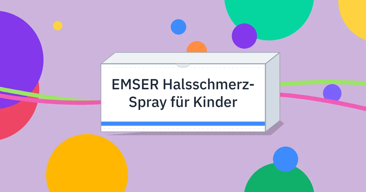 Symbolbild: Packung mit der Aufschrift EMSER Halsschmerz-Spray für Kinder (PZN 16660804) – Verfügbarkeit und Bezug in Apotheken in Frankfurt am Main