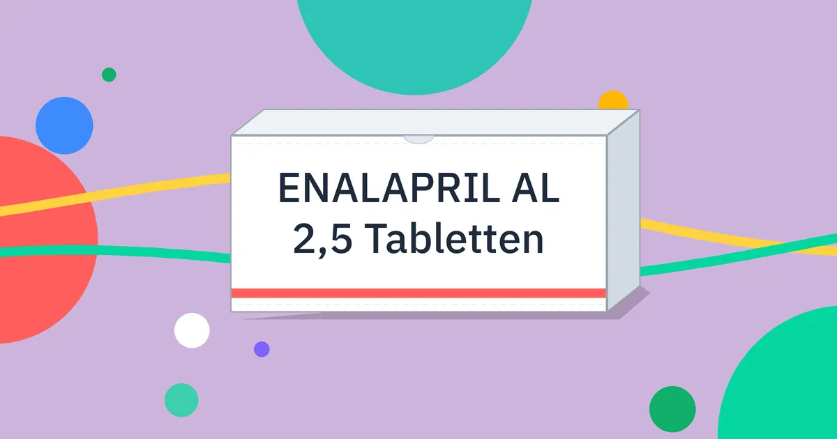 Symbolbild: Packung mit der Aufschrift ENALAPRIL AL 2,5 Tabletten (PZN 01097711) – Verfügbarkeit und Bezug in Apotheken in Frankfurt am Main