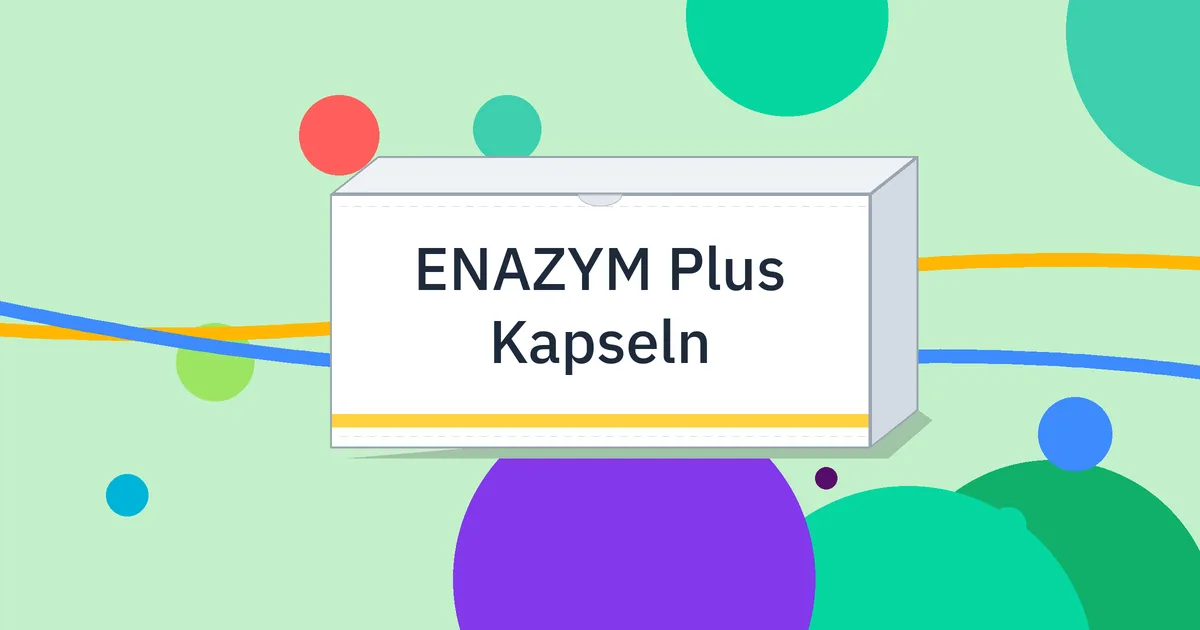 Symbolbild: Packung mit der Aufschrift ENAZYM Plus Kapseln (PZN 00815908) – Verfügbarkeit und Bezug in Apotheken in Frankfurt am Main