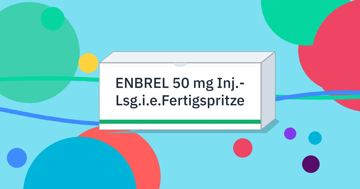 Symbolbild: Packung mit der Aufschrift ENBREL 50 mg Inj.-Lsg.i.e.Fertigspritze (PZN 09392906) – Verfügbarkeit und Bezug in Apotheken in Frankfurt am Main