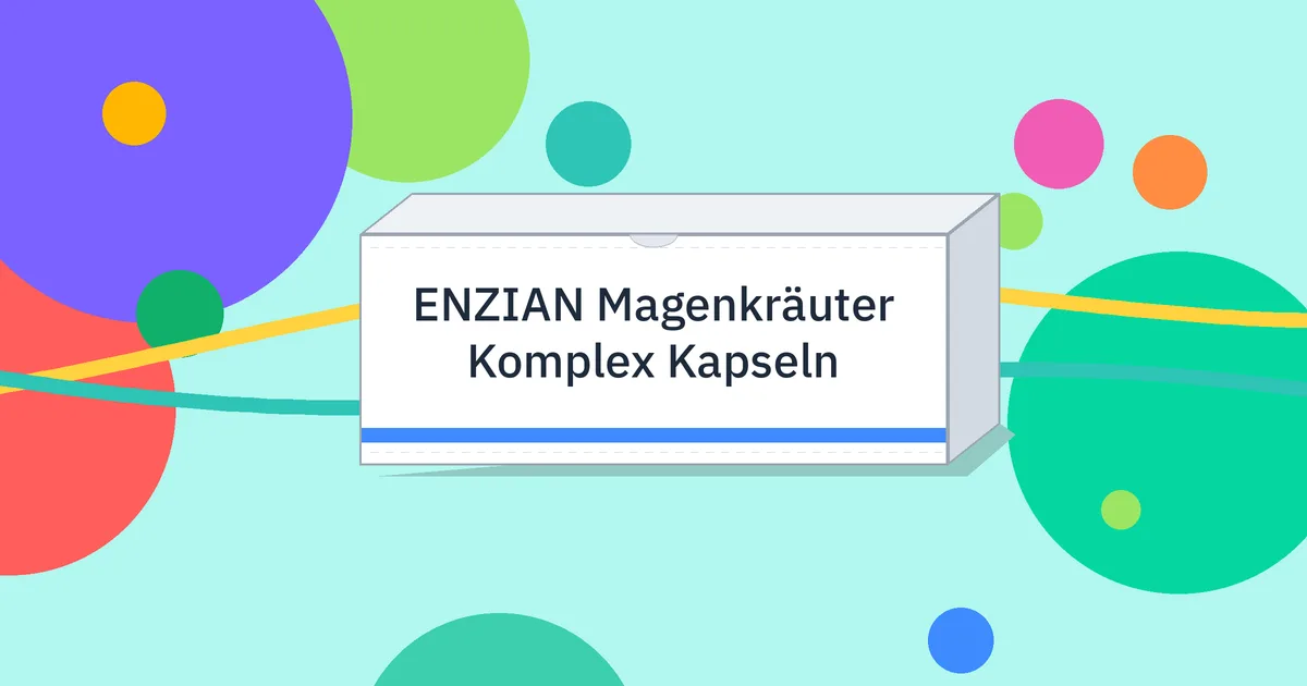 Symbolbild: Packung mit der Aufschrift ENZIAN Magenkräuter Komplex Kapseln (PZN 13581777) – Verfügbarkeit und Bezug in Apotheken in Frankfurt am Main