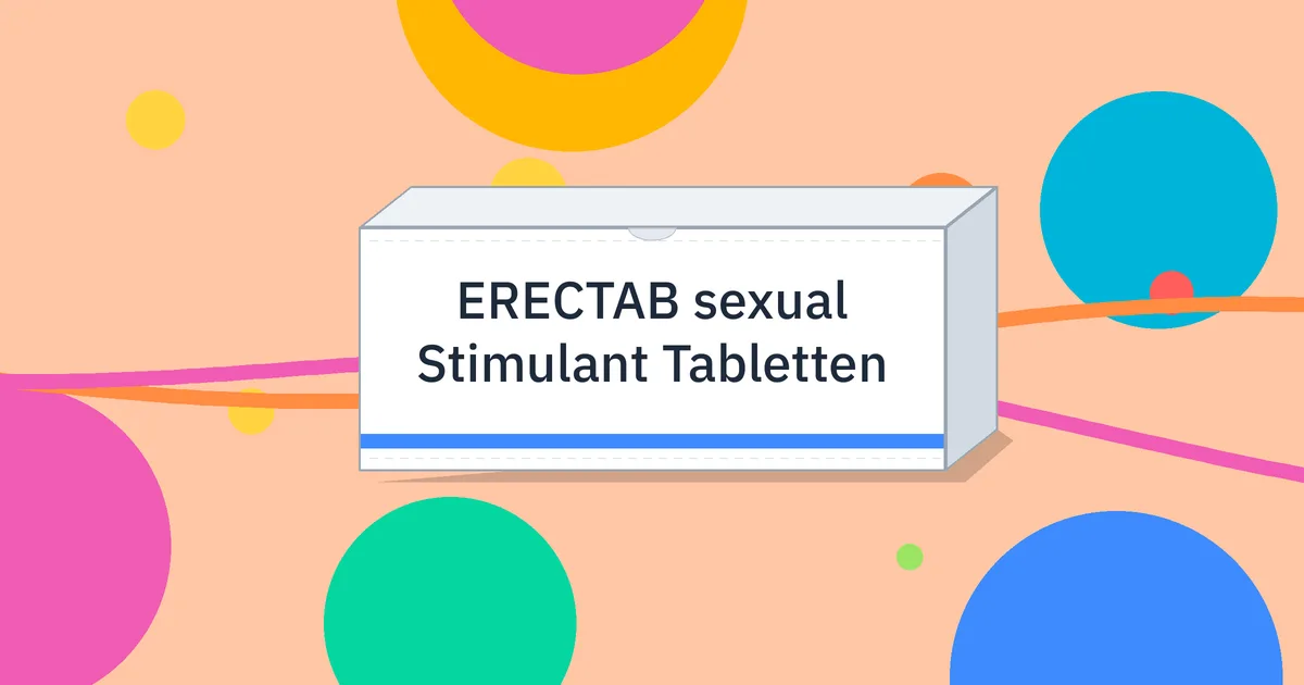 Symbolbild: Packung mit der Aufschrift ERECTAB sexual Stimulant Tabletten (PZN 18709561) – Verfügbarkeit und Bezug in Apotheken in Frankfurt am Main