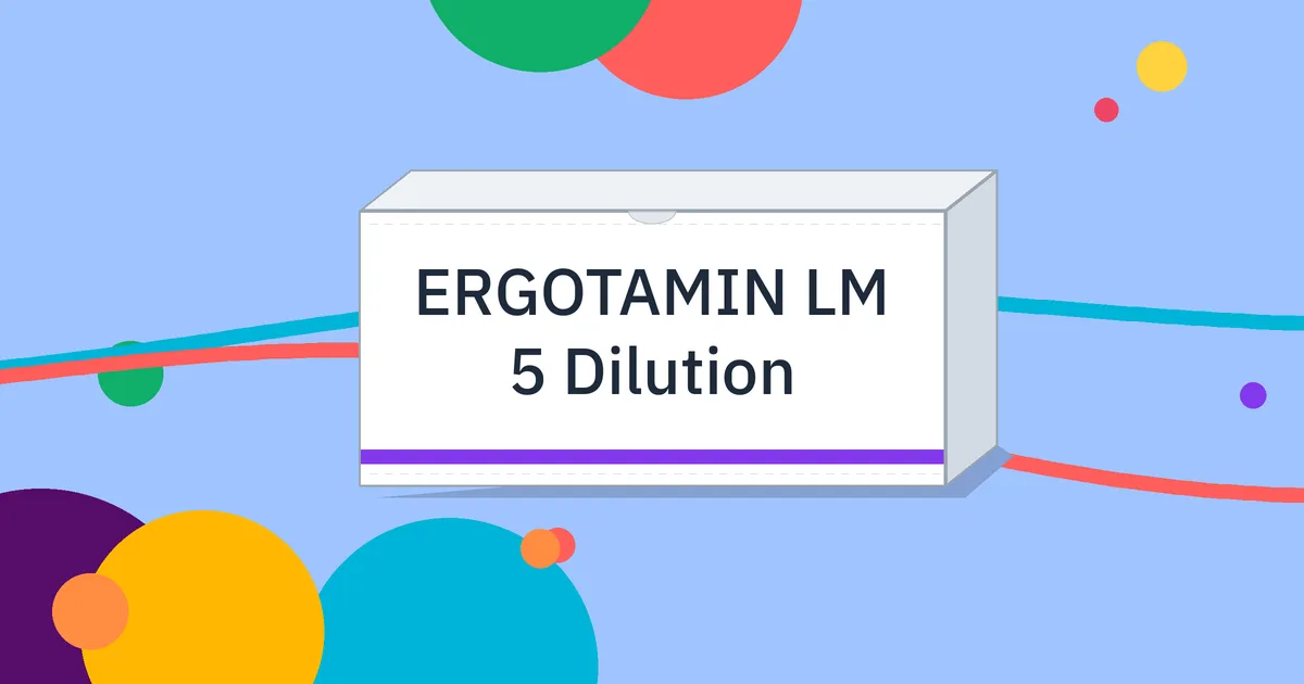 Symbolbild: Packung mit der Aufschrift ERGOTAMIN LM 5 Dilution (PZN 12844772) – Verfügbarkeit und Bezug in Apotheken in Frankfurt am Main