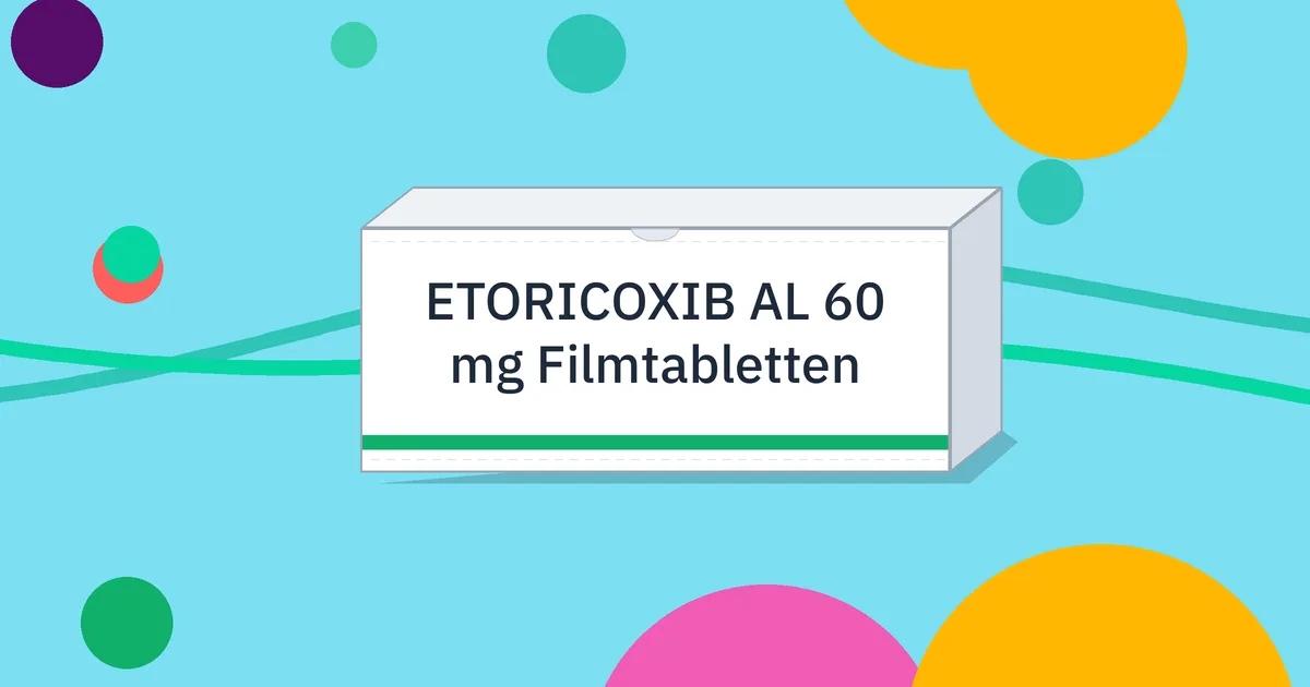 Symbolbild: Packung mit der Aufschrift ETORICOXIB AL 60 mg Filmtabletten (PZN 12464443) – Verfügbarkeit und Bezug in Apotheken in Frankfurt am Main
