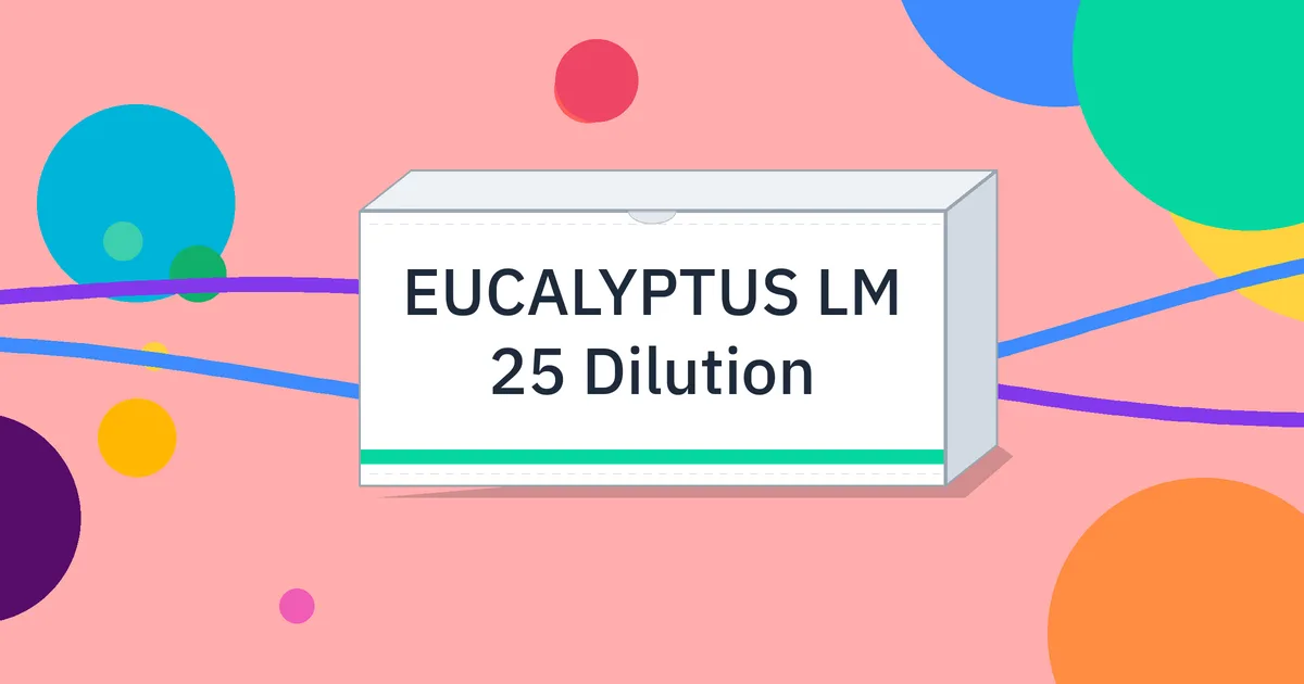 Symbolbild: Packung mit der Aufschrift EUCALYPTUS LM 25 Dilution (PZN 12845464) – Verfügbarkeit und Bezug in Apotheken in Frankfurt am Main