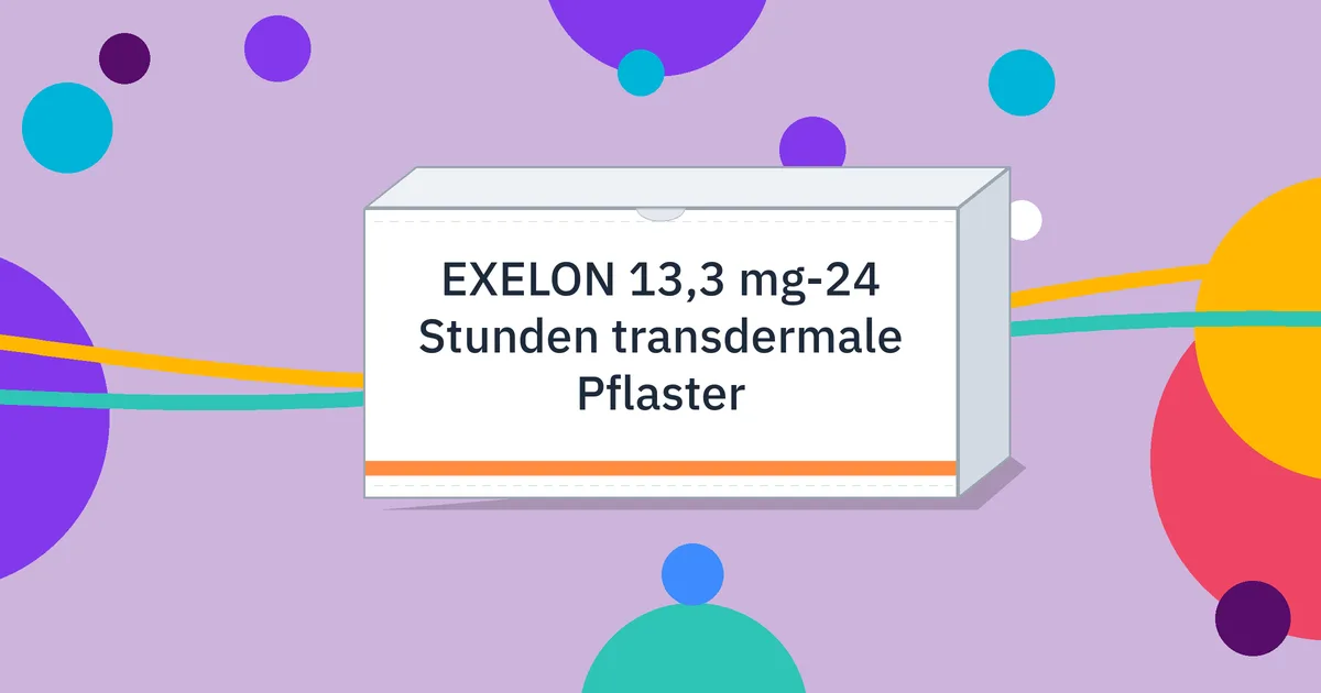 Symbolbild: Packung mit der Aufschrift EXELON 13,3 mg-24 Stunden transdermale Pflaster (PZN 11095558) – Verfügbarkeit und Bezug in Apotheken in Frankfurt am Main