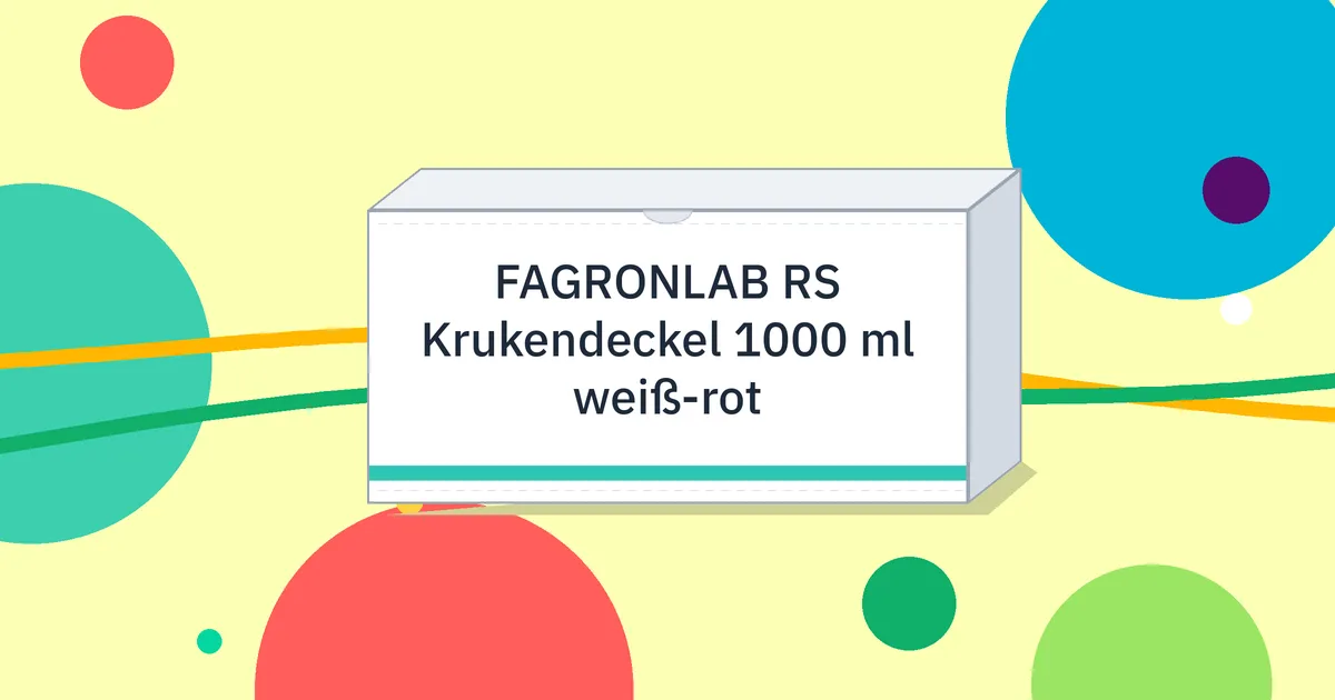 Symbolbild: Packung mit der Aufschrift FAGRONLAB RS Krukendeckel 1000 ml weiß-rot (PZN 20362633) – Verfügbarkeit und Bezug in Apotheken in Frankfurt am Main