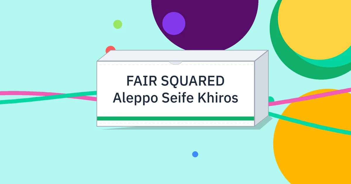 Symbolbild: Packung mit der Aufschrift FAIR SQUARED Aleppo Seife Khiros (PZN 16162868) – Verfügbarkeit und Bezug in Apotheken in Frankfurt am Main