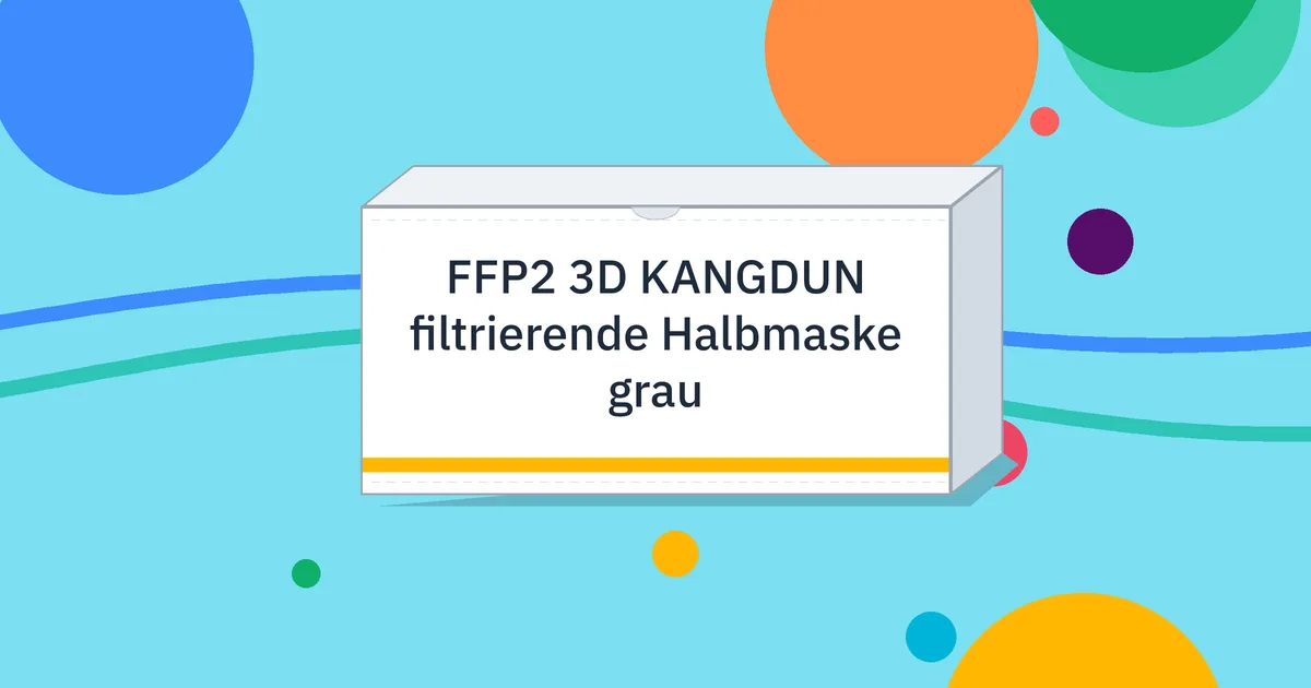 Symbolbild: Packung mit der Aufschrift FFP2 3D KANGDUN filtrierende Halbmaske grau (PZN 18408463) – Verfügbarkeit und Bezug in Apotheken in Frankfurt am Main
