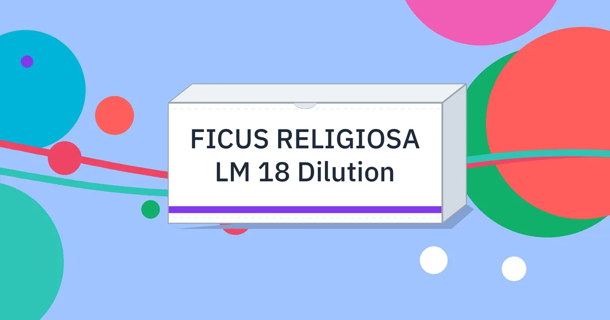 Symbolbild: Packung mit der Aufschrift FICUS RELIGIOSA LM 18 Dilution (PZN 12854049) – Verfügbarkeit und Bezug in Apotheken in Frankfurt am Main