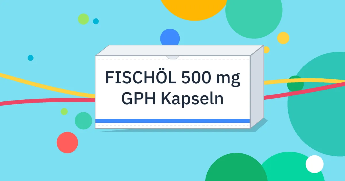 Symbolbild: Packung mit der Aufschrift FISCHÖL 500 mg GPH Kapseln (PZN 09748711) – Verfügbarkeit und Bezug in Apotheken in Frankfurt am Main