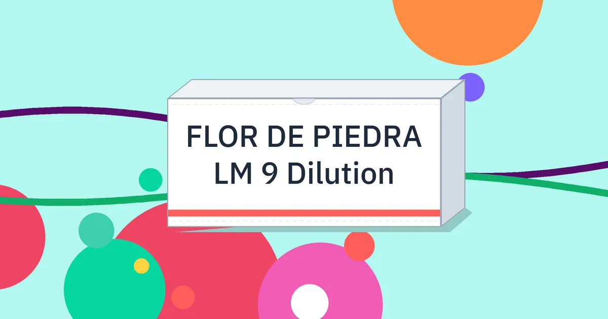 Symbolbild: Packung mit der Aufschrift FLOR DE PIEDRA LM 9 Dilution (PZN 13489215) – Verfügbarkeit und Bezug in Apotheken in Frankfurt am Main