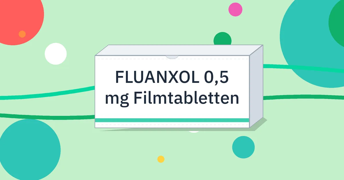 Symbolbild: Packung mit der Aufschrift FLUANXOL 0,5 mg Filmtabletten (PZN 17580384) – Verfügbarkeit und Bezug in Apotheken in Frankfurt am Main