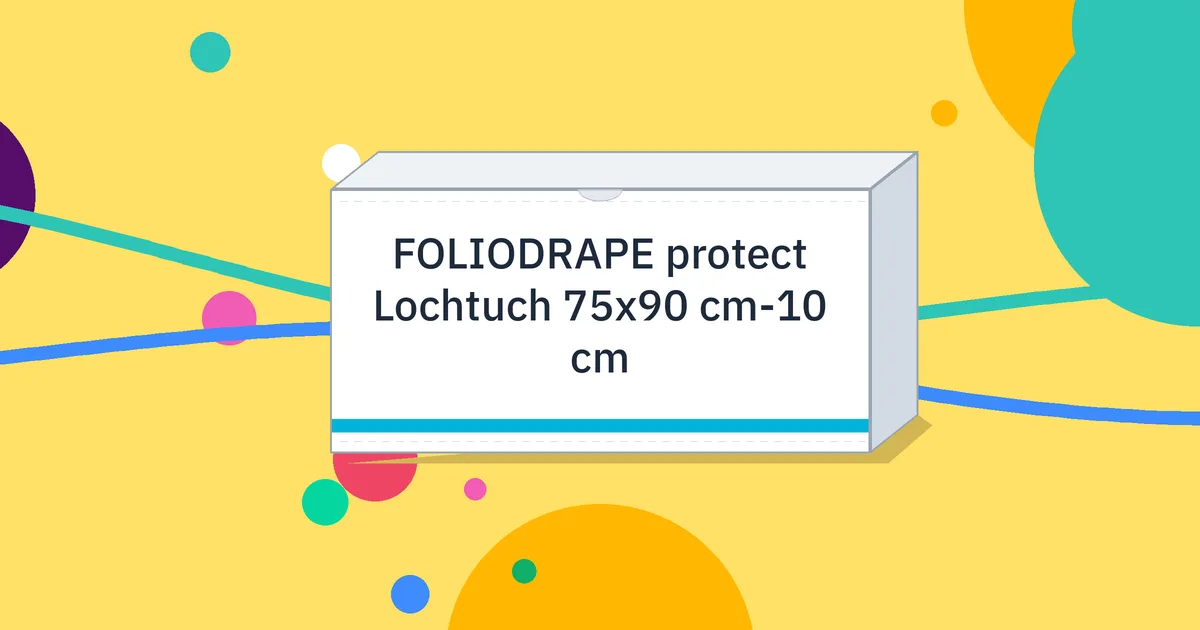 Symbolbild: Packung mit der Aufschrift FOLIODRAPE protect Lochtuch 75x90 cm-10 cm (PZN 00798222) – Verfügbarkeit und Bezug in Apotheken in Frankfurt am Main