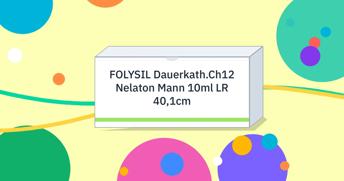 Symbolbild: Packung mit der Aufschrift FOLYSIL Dauerkath.Ch12 Nelaton Mann 10ml LR 40,1cm (PZN 17999203) – Verfügbarkeit und Bezug in Apotheken in Frankfurt am Main