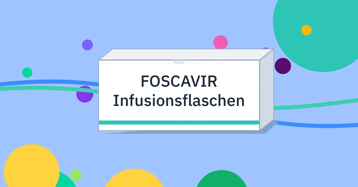 Symbolbild: Packung mit der Aufschrift FOSCAVIR Infusionsflaschen (PZN 01170514) – Verfügbarkeit und Bezug in Apotheken in Frankfurt am Main
