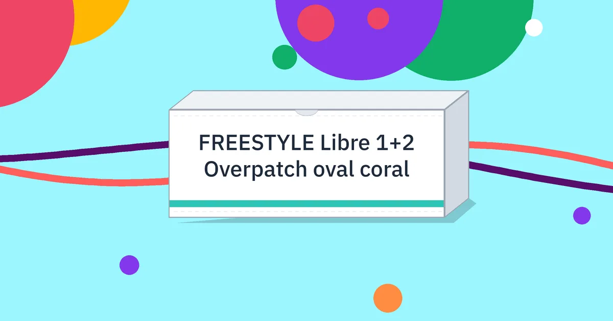 Symbolbild: Packung mit der Aufschrift FREESTYLE Libre 1+2 Overpatch oval coral (PZN 19864312) – Verfügbarkeit und Bezug in Apotheken in Frankfurt am Main