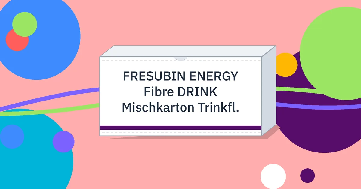 Symbolbild: Packung mit der Aufschrift FRESUBIN ENERGY Fibre DRINK Mischkarton Trinkfl. (PZN 19750241) – Verfügbarkeit und Bezug in Apotheken in Frankfurt am Main