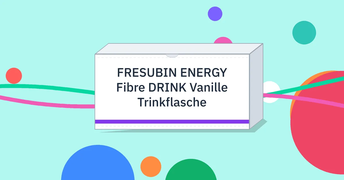 Symbolbild: Packung mit der Aufschrift FRESUBIN ENERGY Fibre DRINK Vanille Trinkflasche (PZN 02174833) – Verfügbarkeit und Bezug in Apotheken in Frankfurt am Main