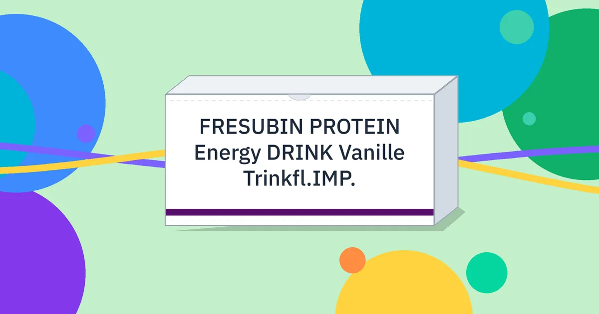 Symbolbild: Packung mit der Aufschrift FRESUBIN PROTEIN Energy DRINK Vanille Trinkfl.IMP. (PZN 19492543) – Verfügbarkeit und Bezug in Apotheken in Frankfurt am Main