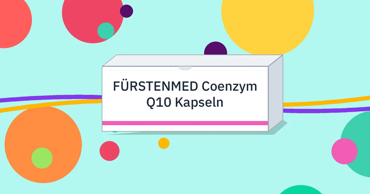 Symbolbild: Packung mit der Aufschrift FÜRSTENMED Coenzym Q10 Kapseln (PZN 16044689) – Verfügbarkeit und Bezug in Apotheken in Frankfurt am Main
