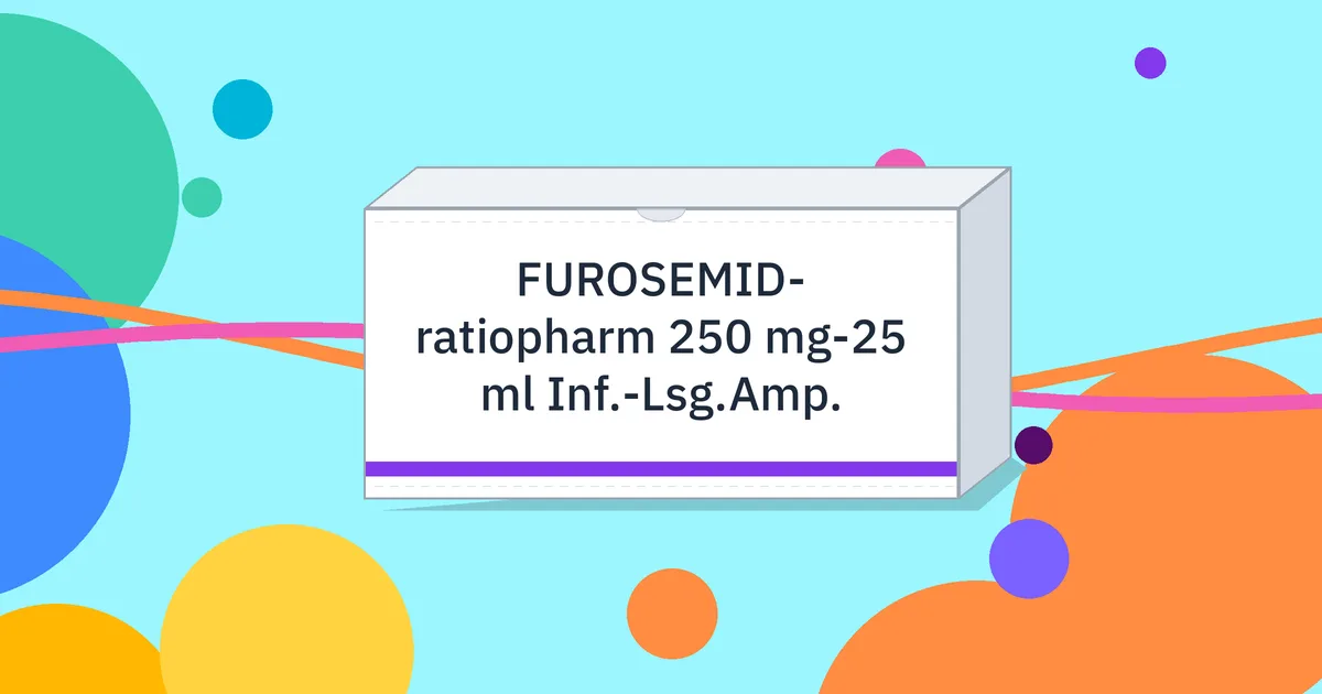 Symbolbild: Packung mit der Aufschrift FUROSEMID-ratiopharm 250 mg-25 ml Inf.-Lsg.Amp. (PZN 01479542) – Verfügbarkeit und Bezug in Apotheken in Frankfurt am Main