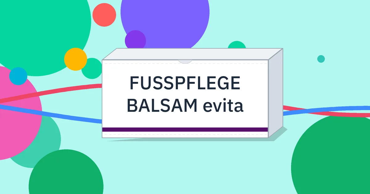 Symbolbild: Packung mit der Aufschrift FUSSPFLEGE BALSAM evita (PZN 13972822) – Verfügbarkeit und Bezug in Apotheken in Frankfurt am Main