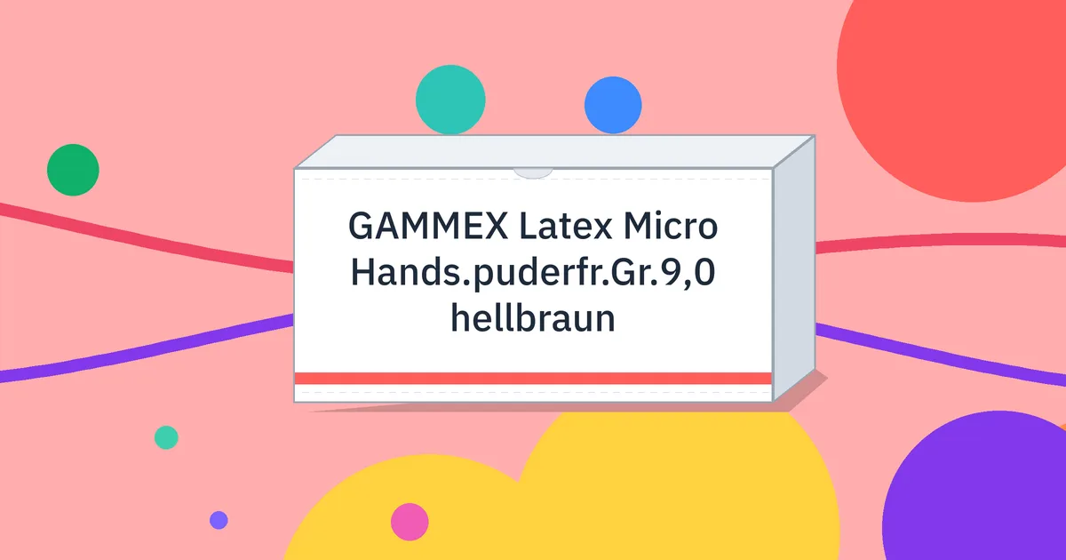 Symbolbild: Packung mit der Aufschrift GAMMEX Latex Micro Hands.puderfr.Gr.9,0 hellbraun (PZN 11298155) – Verfügbarkeit und Bezug in Apotheken in Frankfurt am Main