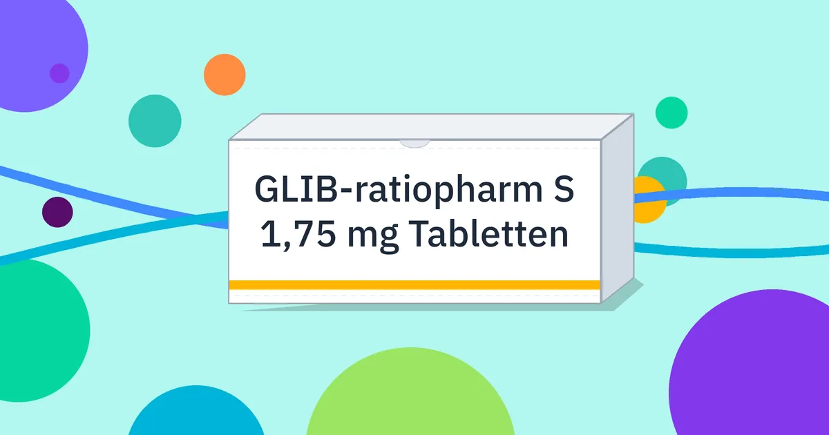 Symbolbild: Packung mit der Aufschrift GLIB-ratiopharm S 1,75 mg Tabletten (PZN 08494786) – Verfügbarkeit und Bezug in Apotheken in Frankfurt am Main