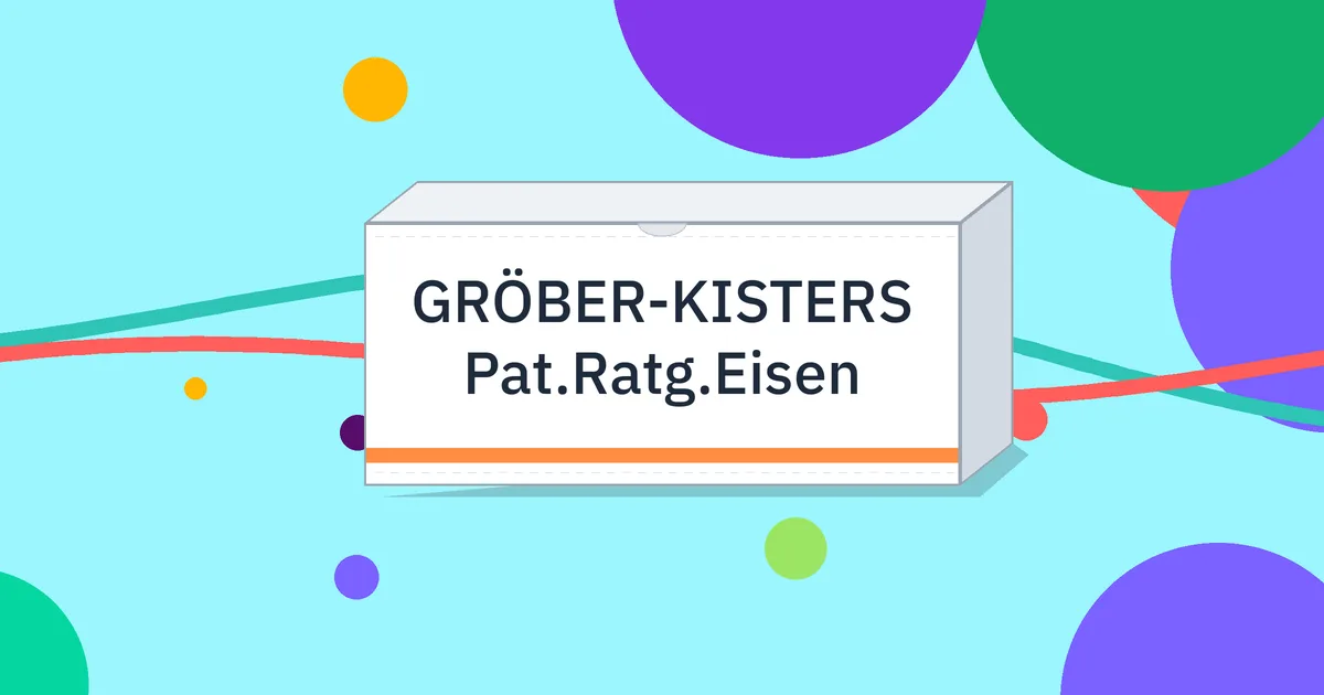 Symbolbild: Packung mit der Aufschrift GRÖBER-KISTERS Pat.Ratg.Eisen (PZN 11562132) – Verfügbarkeit und Bezug in Apotheken in Frankfurt am Main