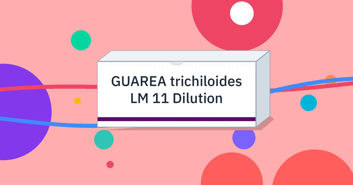 Symbolbild: Packung mit der Aufschrift GUAREA trichiloides LM 11 Dilution (PZN 13548395) – Verfügbarkeit und Bezug in Apotheken in Frankfurt am Main