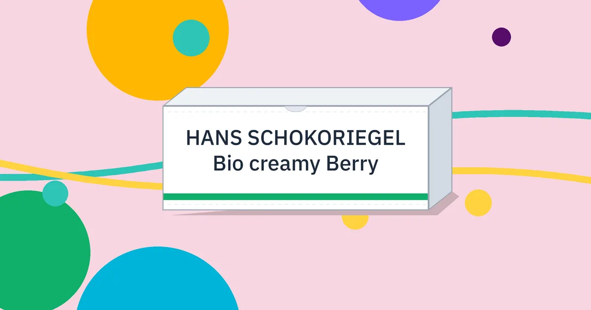 Symbolbild: Packung mit der Aufschrift HANS SCHOKORIEGEL Bio creamy Berry (PZN 18366782) – Verfügbarkeit und Bezug in Apotheken in Frankfurt am Main