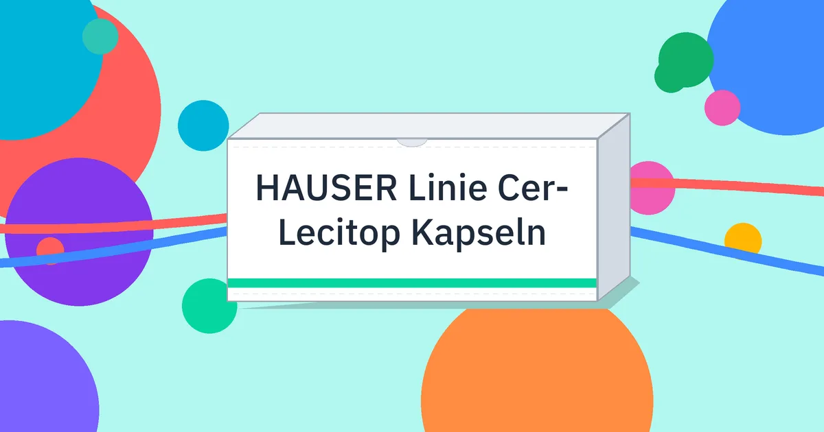 Symbolbild: Packung mit der Aufschrift HAUSER Linie Cer-Lecitop Kapseln (PZN 18255396) – Verfügbarkeit und Bezug in Apotheken in Frankfurt am Main