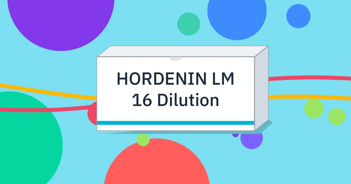 Symbolbild: Packung mit der Aufschrift HORDENIN LM 16 Dilution (PZN 13555426) – Verfügbarkeit und Bezug in Apotheken in Frankfurt am Main